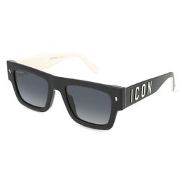 Dsquared2 207426 | Unisex-Sonnenbrille | Fassung: Vollrand, Eckig, Propionat, Schwarz | Glasfarbe: Grau Verlaufend