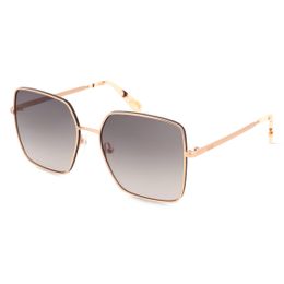 Liu Jo LJ158S | Unisex-Sonnenbrille | Fassung: Vollrand, Quadratisch, Metall, Rose Gold | Glasfarbe: Blau Verlaufend