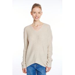 Haily's HAILY&rsquo;S Damen Strickpullover "LS P VK Pi44pa", beige, Gr. XS, meliert, Strick, Obermaterial: 94% Polyester, 3% Elasthan, 3% Nylon, Pullover