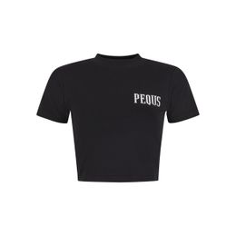 PEQUS Damen T-Shirt "PEQUS PEQUS Back Logo Top"schwarz, Gr. XS, bedruckt, 100% Baumwolle, Shirts