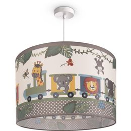 Paco Home Pendelleuchte "Diamond 635", 1, &Oslash; 45,5cm H: 27cm, wei&szlig;, Kinderzimmer, Leuchten, Kinderlampe Deckenlampe LED Kinderzimmer Lampe Zug Tieren,