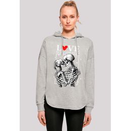 F4NT4STIC Damen Kapuzenpullover "Love is all you need", grau, Gr. XS, Obermaterial: 100% Baumwolle, Pullover, Premium Qualit&auml;t