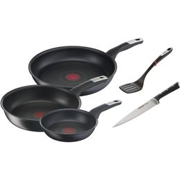 Tefal Pfannen-Set "Unlimited Ice Force", &Oslash; 28cm + H&ouml;he 20,5cm, schwarz, Pfannen, kratzfeste Antihaftversiegelung, Thermo-Signal, inkl. Zubeh&ouml;r