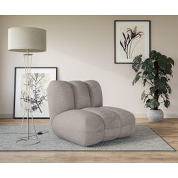 Sessel, B:102,5cm H:83cm T:106,5cm, grau, LeGer Home by Lena Gercke, 100% Polyester, Wohnzimmer, Sessel, "Priya Loungesessel, moderne Steppung, auch