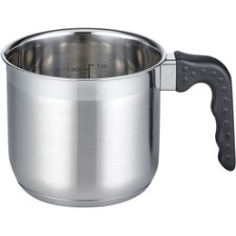 ELO Basic Milchtopf "Turmalin", 5,4 l + &Oslash; 14cm + H&ouml;he 12,3cm, grau, T&ouml;pfe, &Ouml;l Dosierringe, 14 cm, Induktion