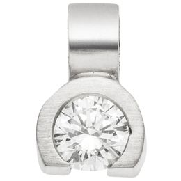 Kettenanh&auml;nger Jobo "Kleiner Anh&auml;nger Platinanh&auml;nger 8 mm", transparent (platin 950), Schmuckanh&auml;nger, Damen, SI = kleine Einschl&uuml;sse, Diamanten Platin 950, Diamanten, Platin 950, Kettenanh&auml;nger, 950 Platin matt mit Diamant