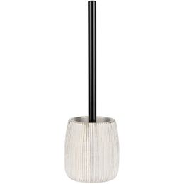 WC-Garnitur Wenko, H:38cm L:12cm, wei&szlig;, Edelstahl, Keramik, Kunststoff, Reinigungsb&uuml;rsten, "Pascoli", Toilettenb&uuml;rste mit Abdeckung, Beh&auml;lter aus
