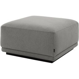 Hocker Musterring, B:80cm H:41cm T:80cmanthrazit, 94% Polyester, 6% Nylon, Hocker, mit Wellenunterfederung & HR-Kaltschaum, Holzrahmen in Schwarz