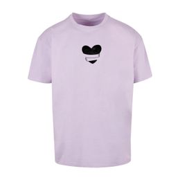 Merchcode Damen T-Shirt "Merchcode Hugs & Love - Heart Hug Heavy Oversize Tee"lila, Gr. M, bedruckt, 100% Baumwolle, Shirts