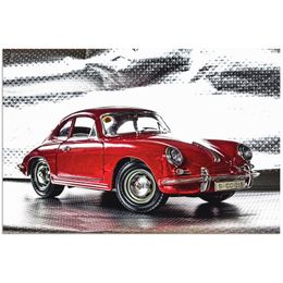 Wandbild Artland, B:60cm H:40cm, rot, Wohnzimmer, Bilder, "Klassiker - Der Porsche 356", als Alubild, Leinwandbild, Poster in verschied. Gr&ouml;&szlig;en