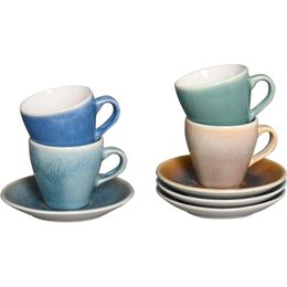 Creatable Espressotasse "Caldera Mix, Espresso-Set, 8-tlg.", 8 Stk., bunt, Trinkgef&auml;&szlig;e, Reaktivglasur
