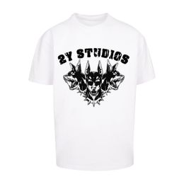 2Y STUDIOS Damen T-Shirt "2Y Studios Herren DOBERMANN TEE"wei&szlig;, Gr. L, bedruckt, 100% Baumwolle, Shirts