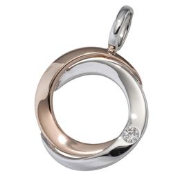 Jobo Damen Kettenanh&auml;nger "Anh&auml;nger rund 17,6 mm", SI = kleine Einschl&uuml;sse, Diamanten Ros&eacute;gold 585 Wei&szlig;gold 585ros&eacute;gold 585, Diamanten, Ros&eacute;gold 585,