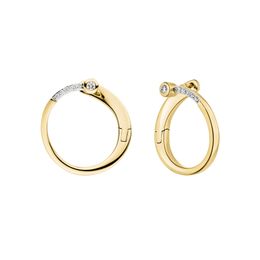 Jobo Damen Paar Creolen "Ohrringe Platinohrringe 19 mm", SI = kleine Einschl&uuml;sse, Diamanten Gelbgold 585gelbgold 585, Diamanten, Gelbgold 585,