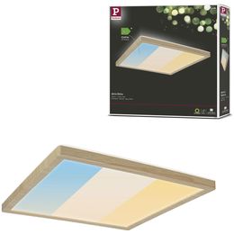 Paulmann LED Deckenleuchte "LED Panel Atria Shine IP44 eckig mm White Switch Holzoptik Eiche", 1, H: 3,5cm, 1 Stk., braun, Wohnzimmer, Leuchten,
