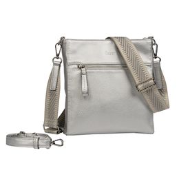 Gabor Damen Umh&auml;ngetasche "Silena", silber, Lederimitat, clean, gepflegt, gepr&auml;gtes Muster, unifarben, Taschen, Damen Schultertasche mit hochwertig