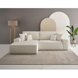 Ecksofa OTTO HOME, B:267cm H:85cm T:167cm, beige, Bezugstoff 100% PES ;Gramatur 400g/qm +/- 5%, Wohnzimmer, Sofas, "FINNLEY, L-Form 257 cm,