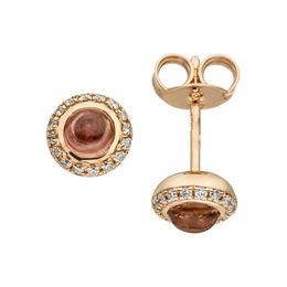 Jobo Damen Paar Ohrstecker "Kleine Ohrringe Ros&eacute;goldohrringe 6 mm", 6,6mm, SI = kleine Einschl&uuml;sse, Diamanten Ros&eacute;gold 585ros&eacute;gold 585, rot,
