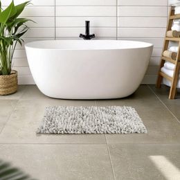 Badematte Wenko, H:60mmbeige meliert, Materialmix, Badematten, "Lerici", fusselfreier Badteppich, 3D-Struktur, hohe Feuchtigkeitsaufnahme