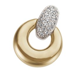 Jobo Damen Kettenanh&auml;nger "Anh&auml;nger 16 mm", SI = kleine Einschl&uuml;sse, Diamanten Gelbgold 585 Wei&szlig;gold 585gelbgold 585, Diamanten, Gelbgold 585,
