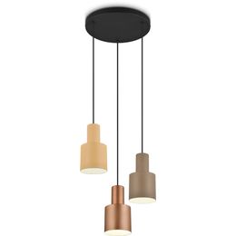 Trio LEUCHTEN Pendelleuchte "AGUDO, H&auml;ngelampe 3-flammig exkl 3xE27 max 40W h&ouml;henverstellbar", 3, &Oslash; 37cm H: 150cm, 1 Stk., beige, Esszimmer,