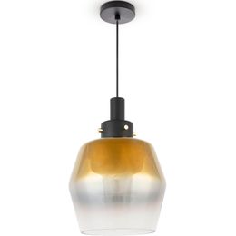 Paco Home Pendelleuchte "DANA", &Oslash; 19cm H: 26,8cm, schwarz, Esszimmer, Leuchten, Pendelleuchte Wohnzimmer Glas Esszimmer Modern Industrial Bar E27