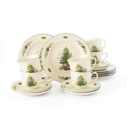 Seltmann Weiden Kaffeeservice "Geschirr-Set, Service Marie-Luise, Advent, Weihnachten", 18 Stk., beige, Geschirr-Sets, Tassen, Teller, Untertassen,