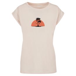Merchcode Damen T-Shirt "Merchcode Damen Ladies Summer - Beach T-Shirt"sandwei&szlig;, Gr. L, bedruckt, 100% Baumwolle, Shirts