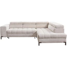 Ecksofa exxpo - SOFA FASHION "Bocco, hochwertige Verarbeitung, toller Sitzkomfort, bequem, L-Form", beige, B:276cm H:75cm T:203cm, 90% PES, 10% NY, Sofas, Ecksofa, wahlweise mit Bettfunktion u. Bettkasten, inkl. Kopfteilverstellung