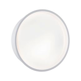 LED Au&szlig;en-Wandleuchte Paulmann, H:6,3cm &Oslash;:18cm, wei&szlig;, Leuchten, "Platomo IP44 rund 180mm 3000K 14,5W 1200lm 230V Kunststoff", seewasserresistent