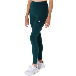 asics Damen Lauftights "ROAD HIGH WAIST TIGHT", gr&uuml;n, Gr. XS, Obermaterial: 78% Polyester, 22% Elasthan, Hosen, mit mehreren Taschen, elastisches