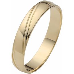 Firetti Damen Trauring "Schmuck Geschenk Gold 375 Hochzeit Ehering "LIEBE"", 21, ohne Brillant, Gelbgold 375, 4mm, gold, Gelbgold 375, Fingerringe,