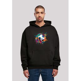 F4NT4STIC Herren Kapuzenpullover "Bunte Fu&szlig;ball Grafik", schwarz, Gr. S, Obermaterial: 100% Baumwolle, Pullover, Premium Qualit&auml;t