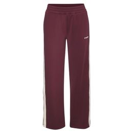 Damen Relaxhose, rot, Gr. XL, Copenhagen Studios, unifarben mit Farbeinsatz, Trikot, Obermaterial: 75% Polyester, 17% Viskose, 8% Elasthan, Hosen,