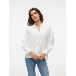 V&eacute;ro Moda VERO MODA Damen Langarmbluse "VMMELANEY QUEENY LS SHIRT WVN NOOS", wei&szlig;, Gr. L, unifarben, Web, Obermaterial: 100% Polyester, Blusen, Kunstfaser,