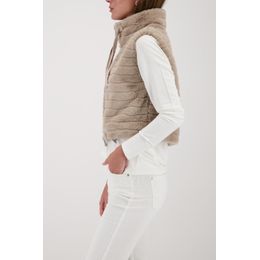 monari Damen Fellimitatweste "Weste fake fur"beige, Gr. 40, unifarben, Pl&uuml;sch, Obermaterial: 100% Polyester. Futter: 100% Polyester, Westen, Regular