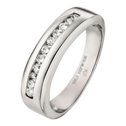 Jobo Damen Fingerring "Ring Damenring", 52, Edelstahl, silber, Edelstahl, Fingerringe, Edelstahl mit 11 Zirkonia