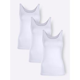 w&auml;schepur W&Auml;SCHEPUR Damen Achseltop, Gr. 48, wei&szlig;, 95% Baumwolle, 5% Elasthan, Unterhemden