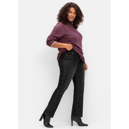 sheego Damen Stretch-Jeans, schwarz, Gr. 46, unifarben, 75% Baumwolle, 23% Polyester, 2% Elasthan, Jeans