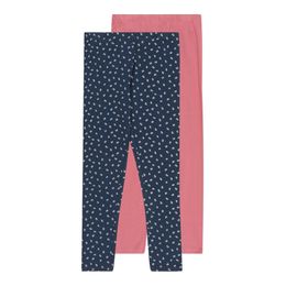 Minymo Leggings M&auml;dchen Gr&ouml;&szlig;e 98 taubenblau / ros&eacute; / wei&szlig;
