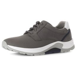 Herren Keilsneaker, Gabor Rollingsoft, Gr. 11,5, grau, Nubukleder, Textil, Schuhe, Freizeitschuh, Halbschuh, Schn&uuml;rschuh mit Ziern&auml;hten, G-Weite