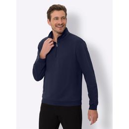 CLASSIC Herren Langarmshirt "Sweatshirt", blau, Gr. 52, unifarben, 50% Baumwolle, 50% Polyester, Shirts