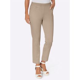 Inspirationen Damen 7/8-Jeans, beige, Gr. 46, unifarben, 56% Baumwolle, 31% Modal, 10% Polyester, 3% Elasthan, Jeans