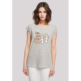F4NT4STIC Damen T-Shirt "Life Is Better In Flip Flops", grau, Gr. XS, Obermaterial: 100% Baumwolle, Shirts, Premium Qualit&auml;t