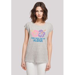 F4NT4STIC Damen T-Shirt "You had me at Aloha", grau, Gr. 4XL, Obermaterial: 100% Baumwolle, Shirts, Premium Qualit&auml;t