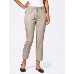 Inspirationen Damen 7/8-Jeans, beige, Gr. 42, unifarben, 97% Baumwolle, 3% Elasthan, Jeans