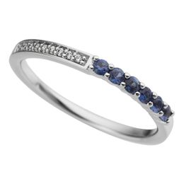Firetti Damen Fingerring "Schmuck Geschenk Gold 333 Damenring Goldring Stab", 17, 0,05 P2 = erkennbare Einschl&uuml;sse, Diamanten Wei&szlig;gold 333, 1,8mm,