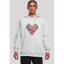 F4NT4STIC Herren Kapuzenpullover "I love you 01001001 Binary Code Herz Valentinstag", grau, Gr. M, Obermaterial: 65% Baumwolle, 35% Polyester,