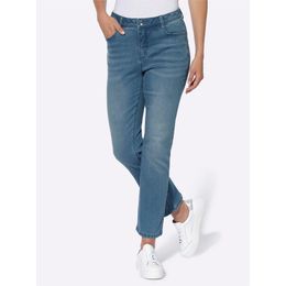 Heine Damen Push-up-Jeans, blau, Gr. 48, unifarben, 56% Baumwolle, 19% Polyester, 14% Lyocell, 10% Viskose, 1% Elasthan, Jeans