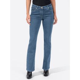 Inspirationen Damen Bootcut-Jeans, blau, Gr. 44, unifarben, 81% Baumwolle, 17% Polyester, 2% Elasthan, Jeans